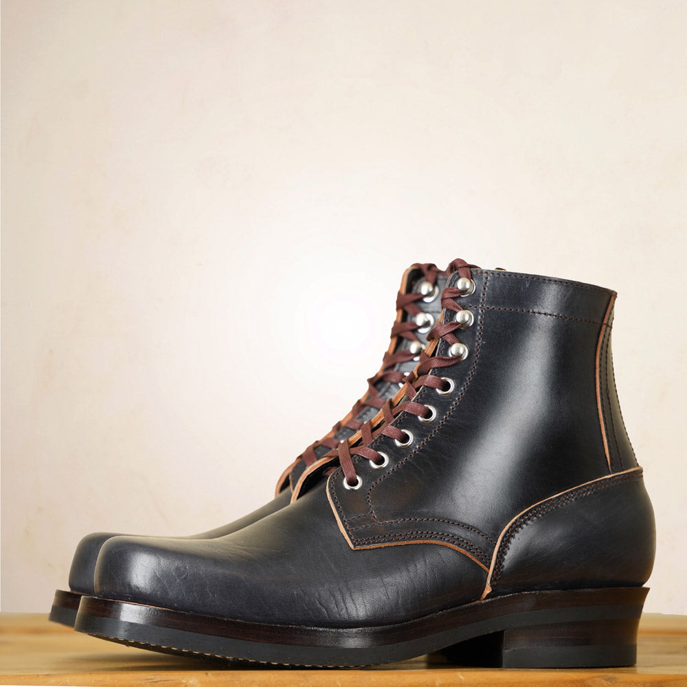 Matrix 5.7” Work Boots - Black Horsebutt strip leather – East West Apparel